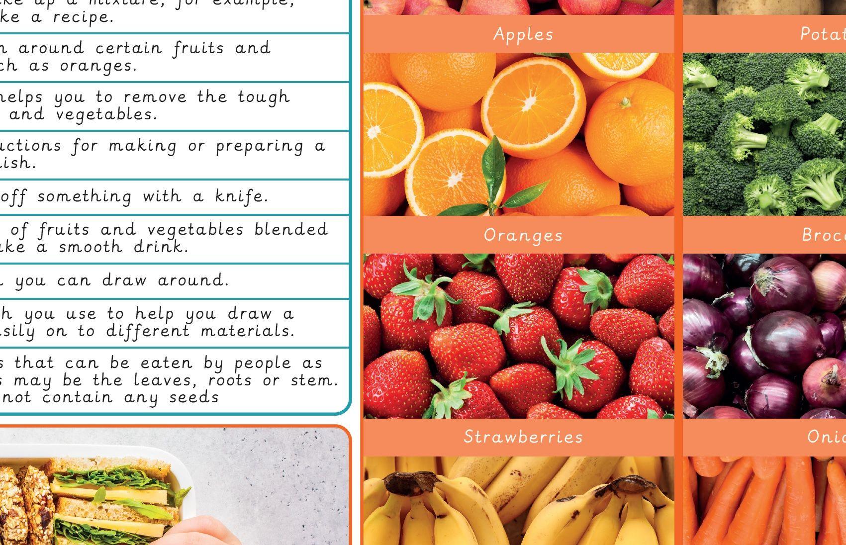 Knowledge organiser: DT - Y1 Fruit and vegetables - Kapow Primary