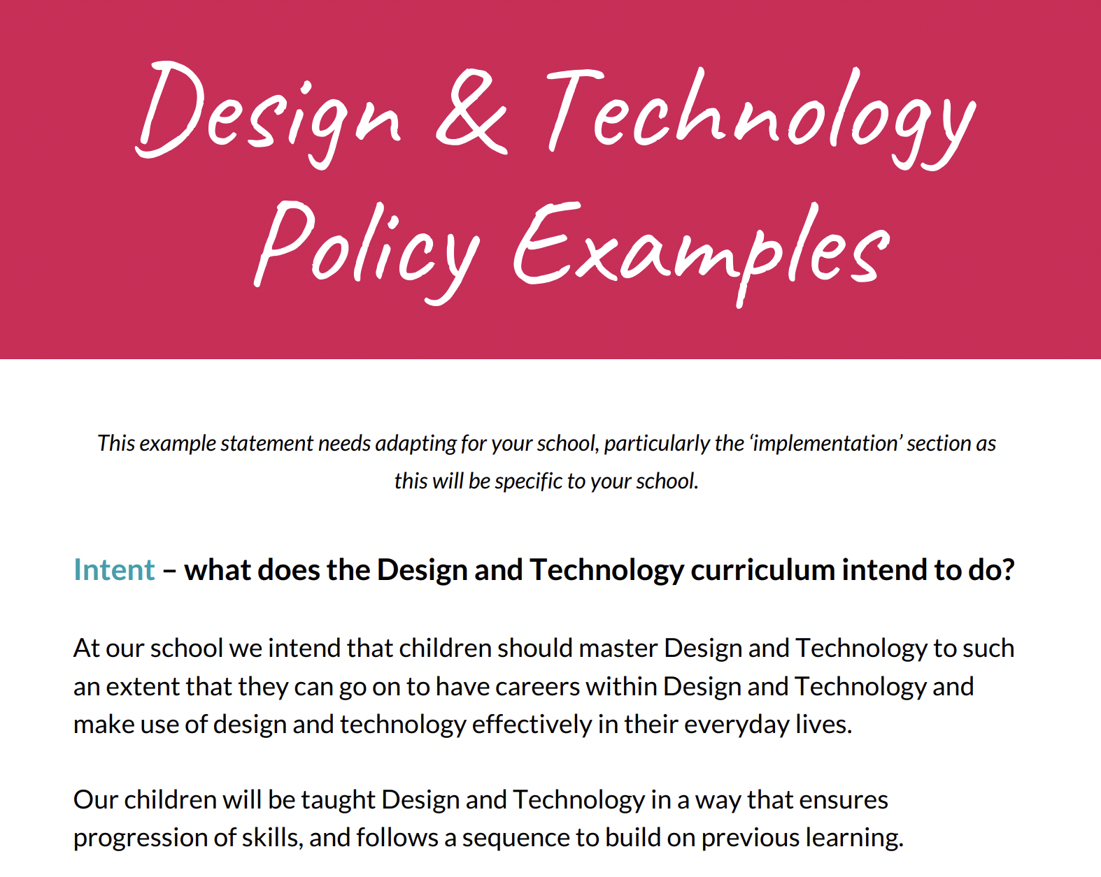 Design And Technology Policy Examples Kapow Primary design-and-technology-policy-examples-kapow-primary