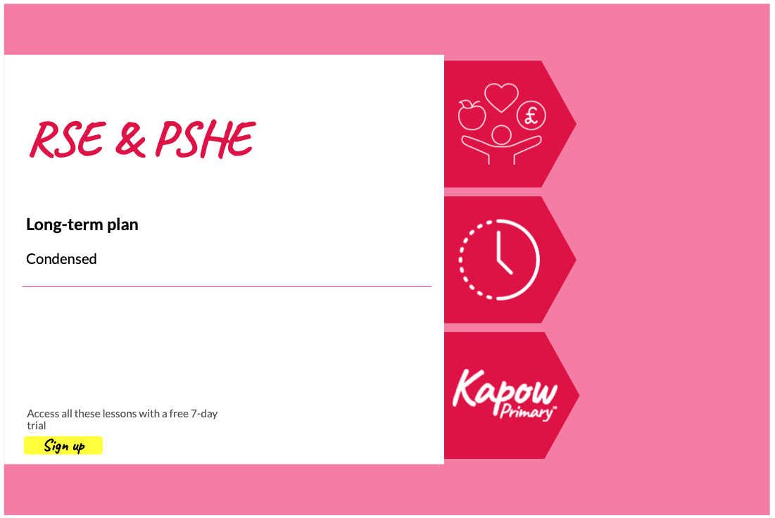 RSE & PSHE Condensed Long-Term Plan - Kapow Primary