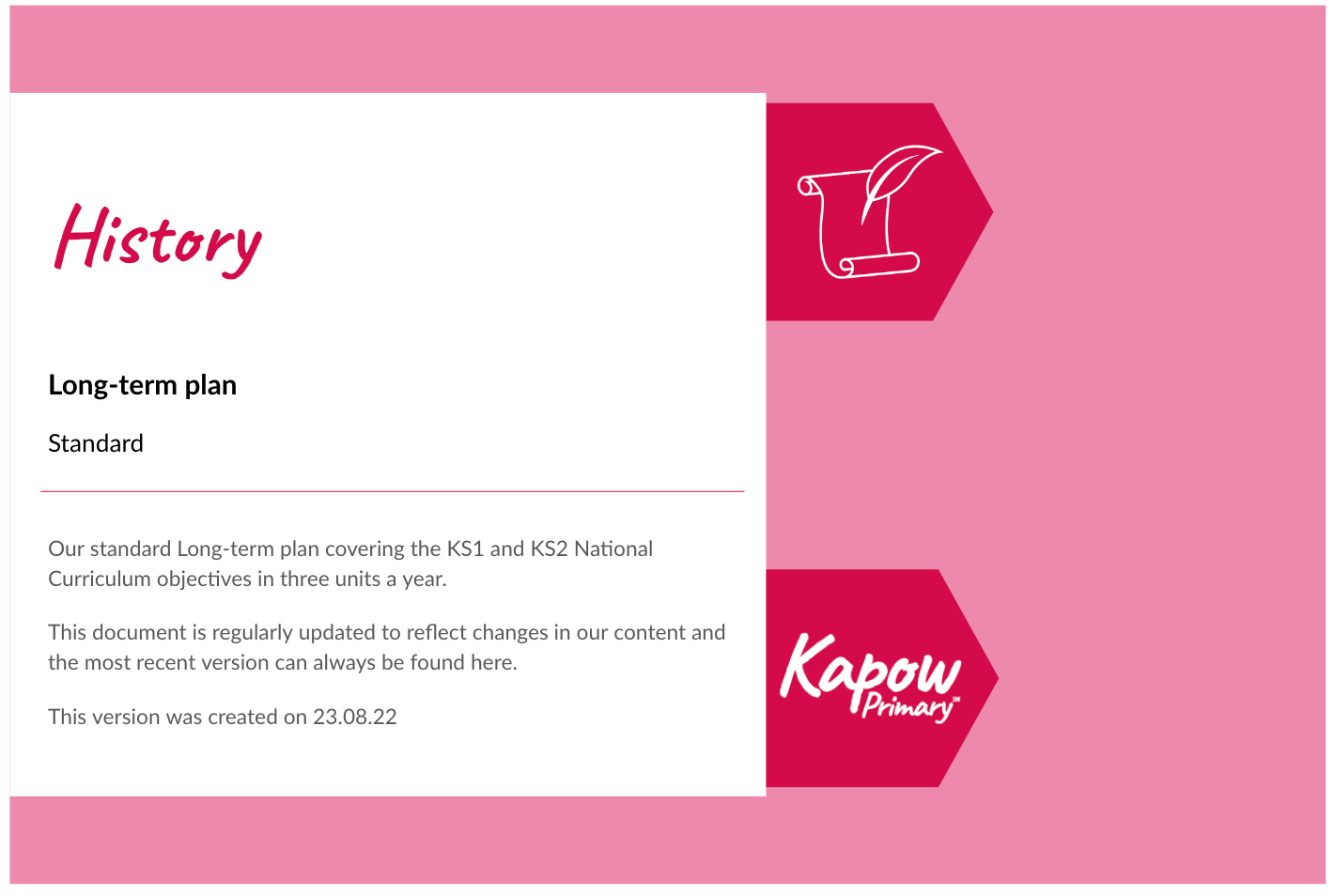 History: Long-term plan - Kapow Primary