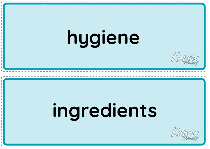 Vocabulary display: Cooking and nutrition: Adapting a recipe - Kapow ...